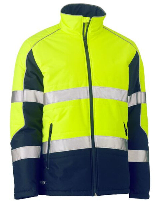DISCONTINUED - TAPED HI VIS PUFFER JACKET WITH STAND COLLAR - Bisley
