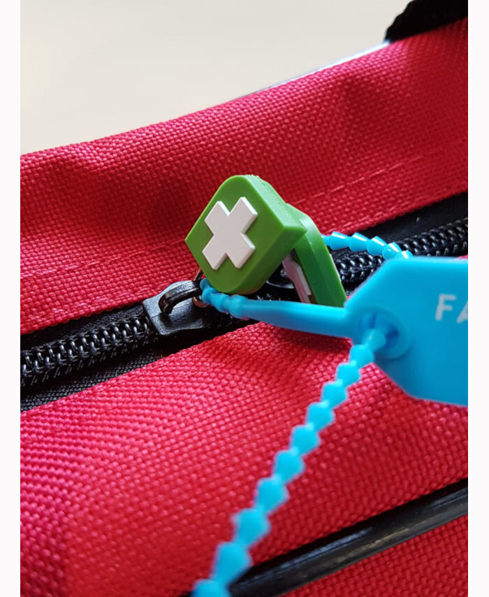 FIRST AID KIT TAMPER TAG, PLASTIC, BLUE - FastAid