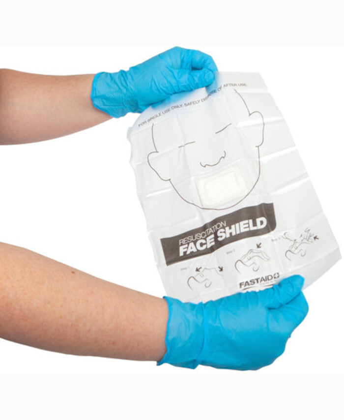 RESUSCITATION FACE SHIELD, DISPOSABLE, WITH VALVE, 50PK - FastAid