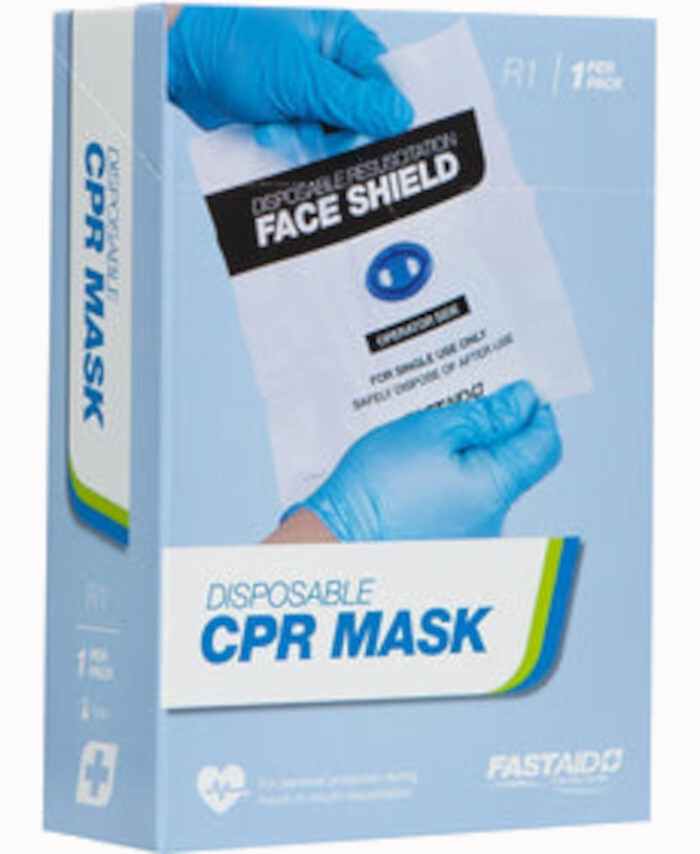 RESUSCITATION FACE SHIELD, DISPOSABLE, WITH VALVE, 1PK - FastAid