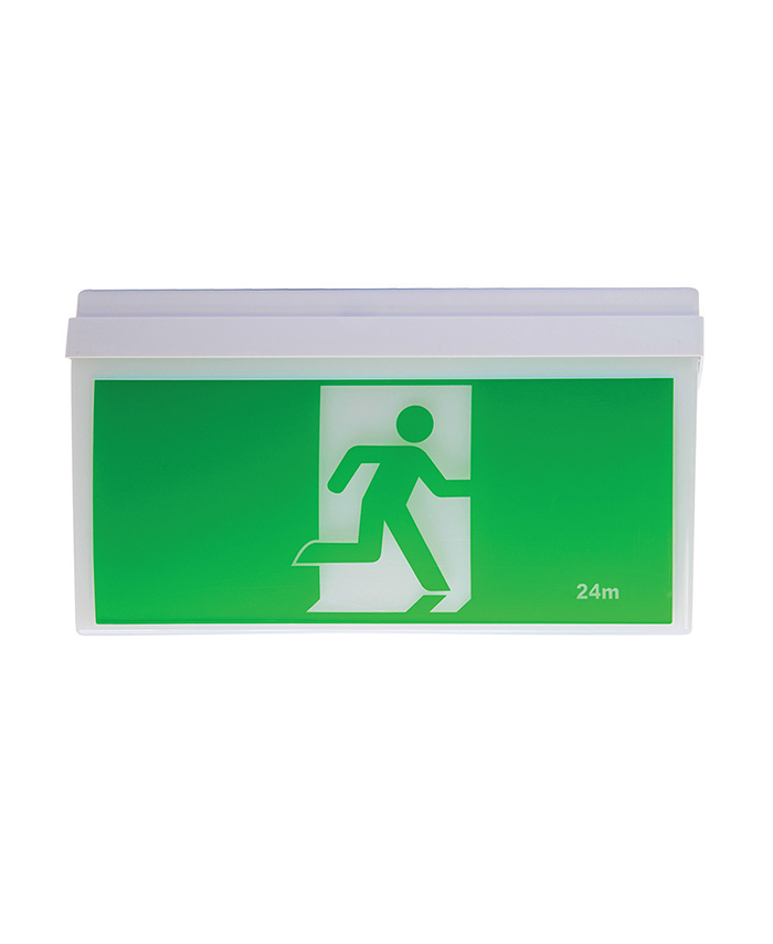EzyFit LED Exit Light - Ceiling Mount (Triangular) - MegaFire