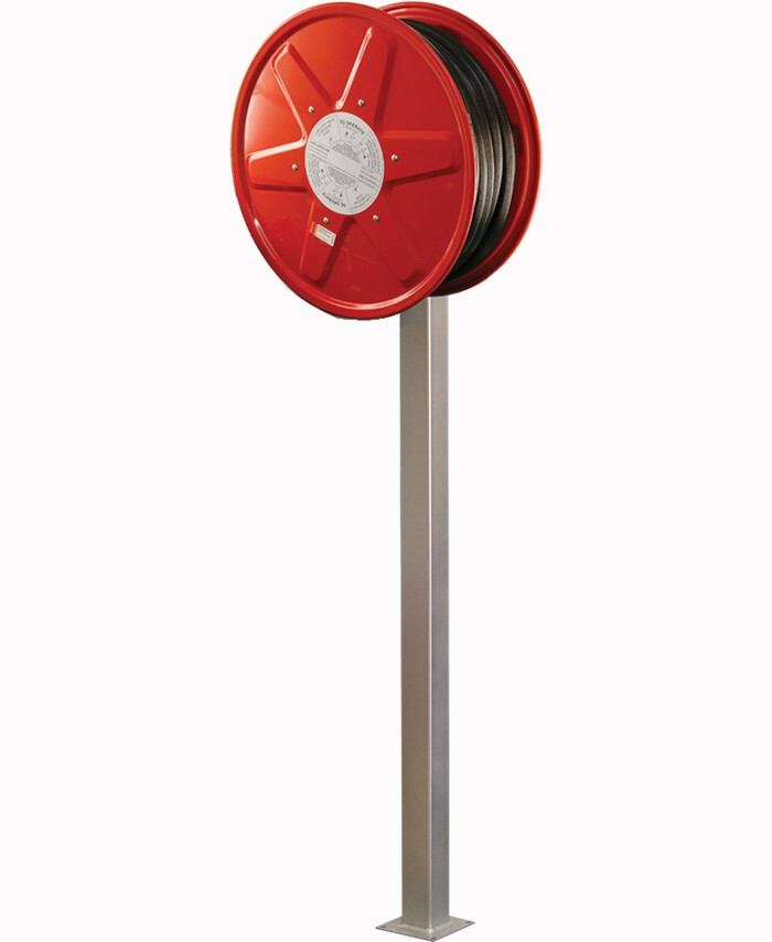 Hose Reel Stand - 160cm H, suits 36m & 50m reels (silver powder coated ...
