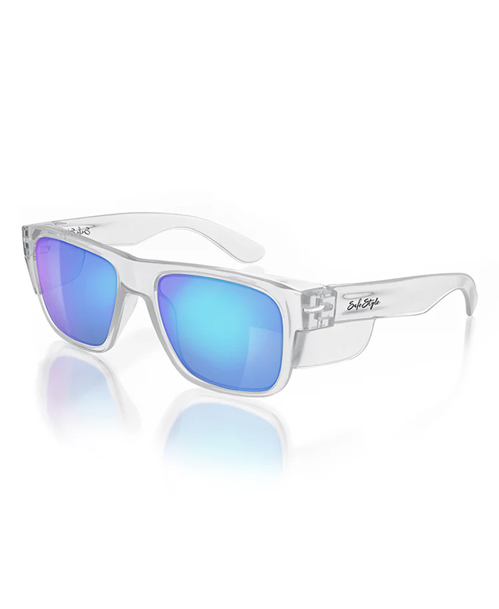 Fusions Clear Frame/Mirror Blue Polarised - SafeStyle