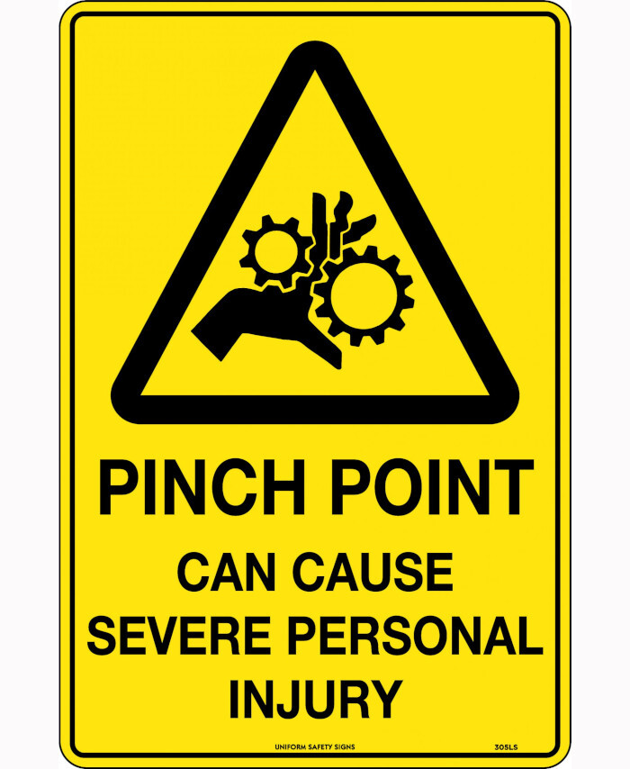 90x55mm - Self Adhesive - Sheet of 10 - Pinch Point Can Cause Severe ...