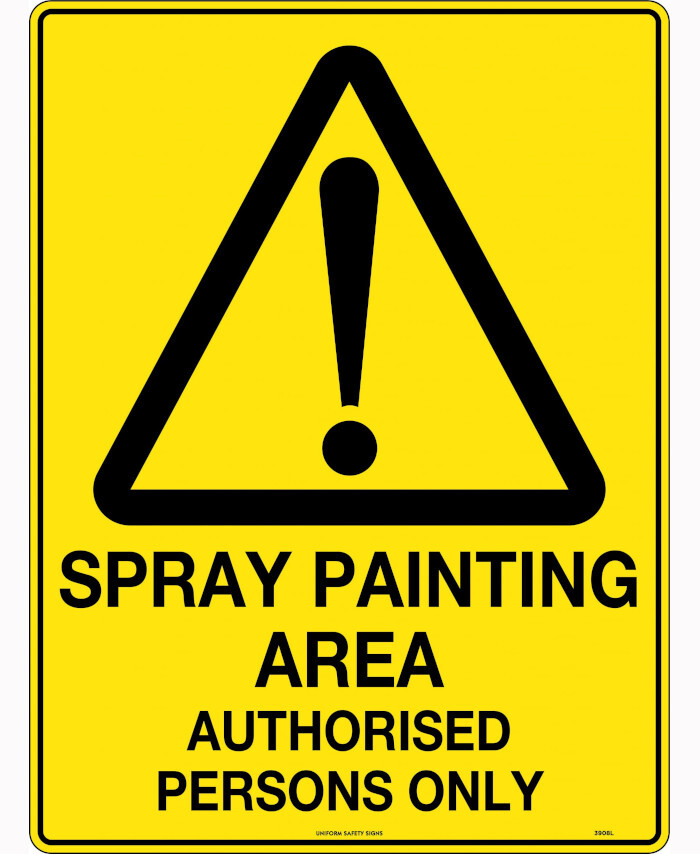 600x400mm - Corflute - Spray Painting Area Authorised Persons Only ...