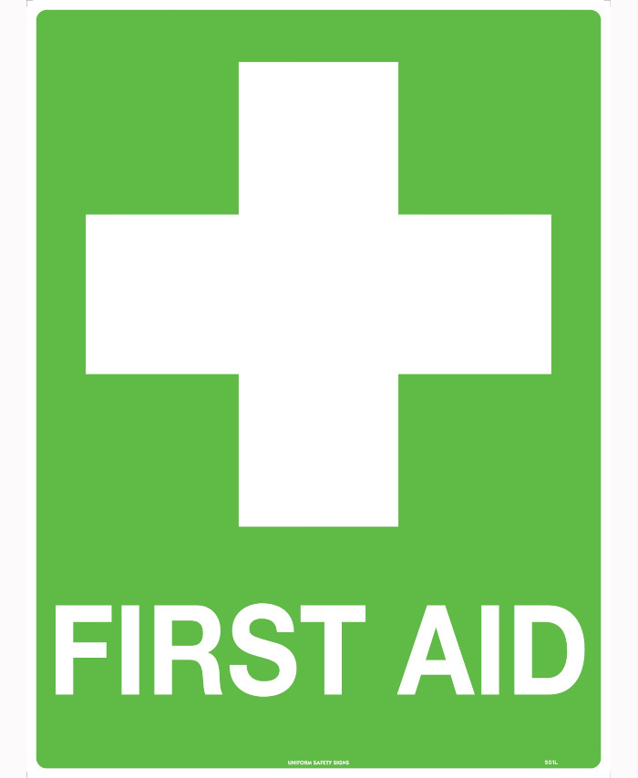 200mm Disc - Self Adhesive - First Aid Pictogram - Uniform Safety Signs