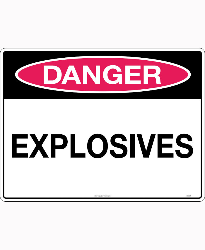 600x400mm - Metal, Class 2 Reflective - Danger Explosives - Uniform ...