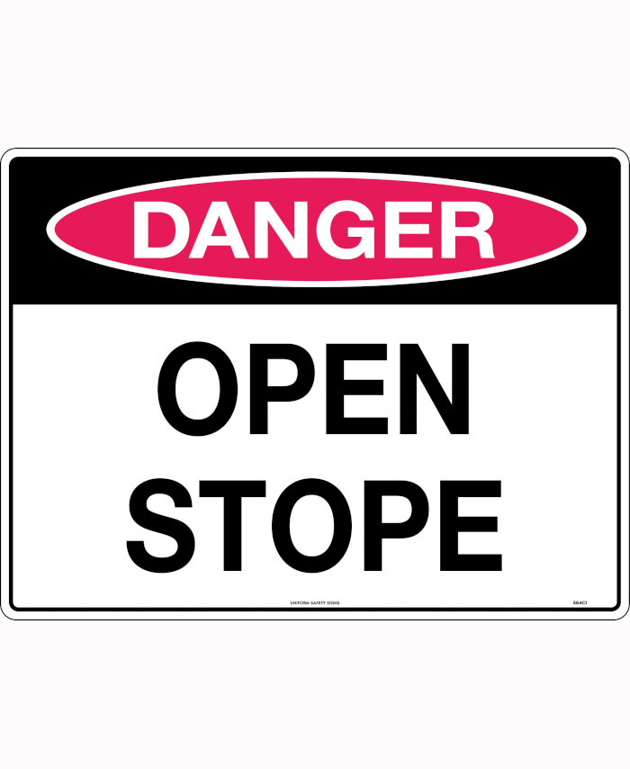 600x400mm - Metal, Class 2 Reflective - Danger Open Stope - Uniform ...