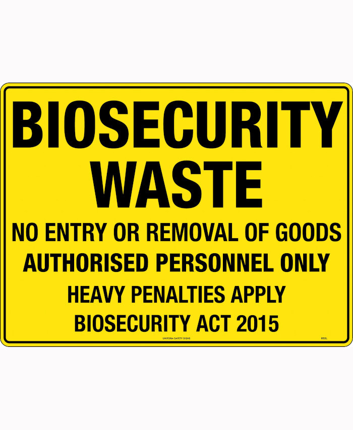 600x400mm - Metal - Biosecurity Waste - Uniform Safety Signs