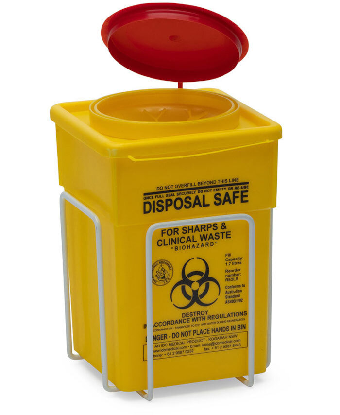 2 Litre - Square Sharps Container - Uniform Safety Signs