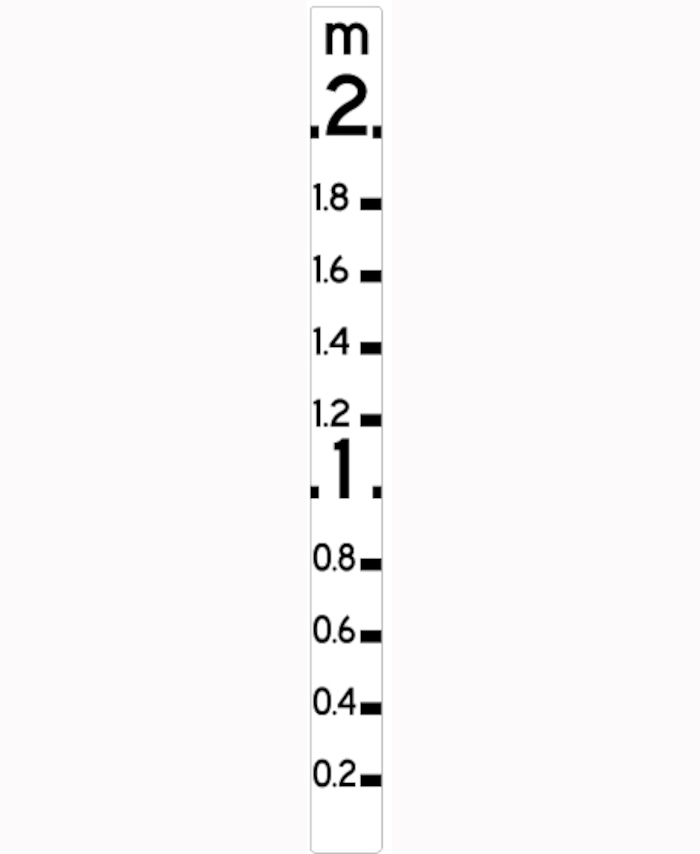 200x2350mm - Aluminium - Class 1 Reflective - Depth Marker 0-2m ...