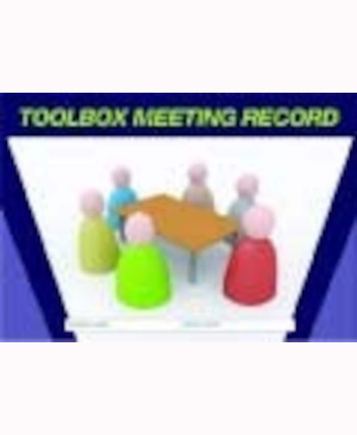 Log Book - Toolbox Meeting Record Logbook - Uniform Safety Signs