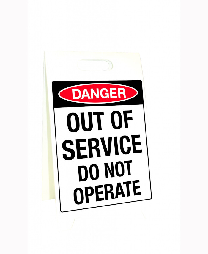 500x300mm - Corflute Sign Stands - Danger Out of Service Do Not Operate ...