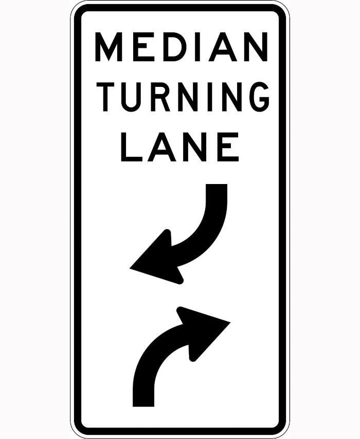 900x1800mm - Class 1 - Aluminium - Median Turning Lane - Uniform Safety ...
