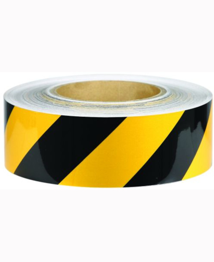 50mm x 45.7mtr - Class 2 Reflective Tape - Yellow and Black - Uniform ...