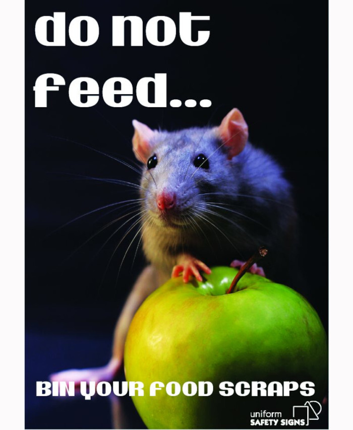 A3 Laminated Safety Poster - Do Not Feed, Bin Your Food Scraps ...