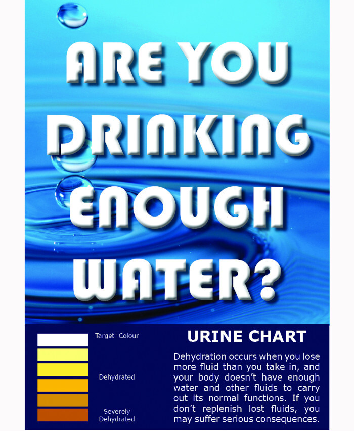 A3 Laminated Safety Poster - Dehydration Chart, Are You Drinking Enough ...