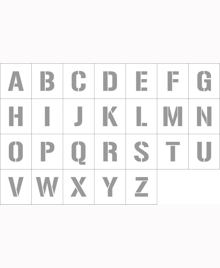 200mm - Poly Stencils - Alphabet A-Z - Uniform Safety Signs