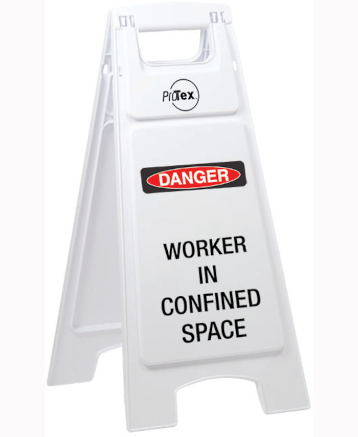 Premium Plastic Sign Stand - Double Sided - Danger Worker In Confined ...