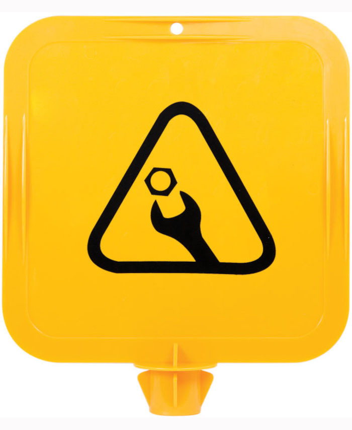 Yellow Lock-In Sign Frame - Work in Progress Pictogram - Uniform Safety ...