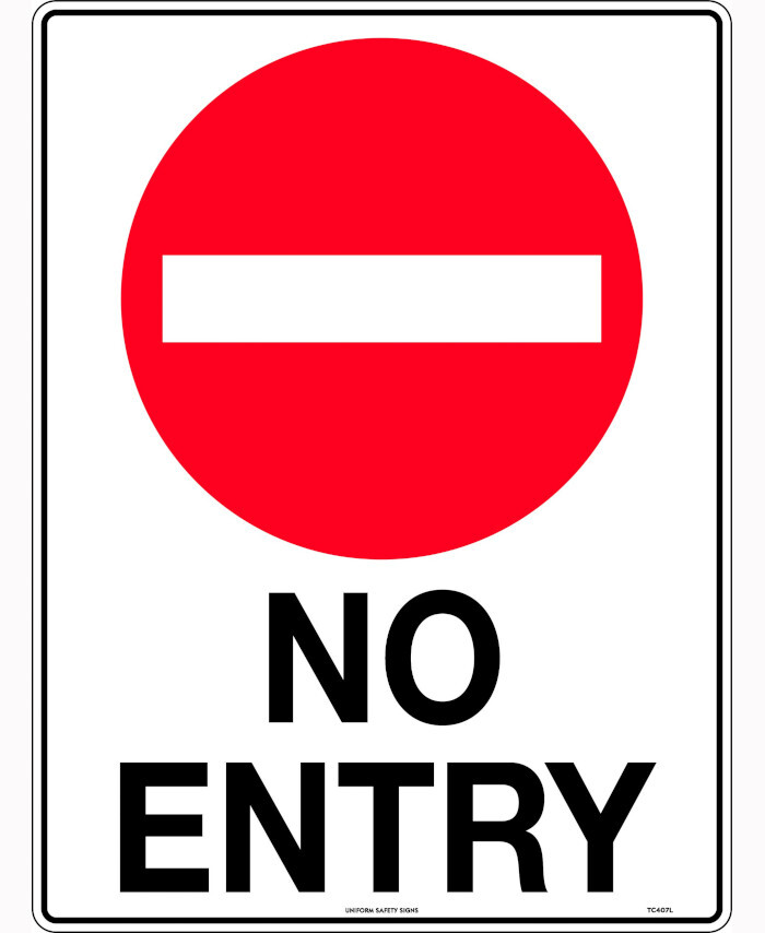 600x400mm - Metal - No Entry - Uniform Safety Signs