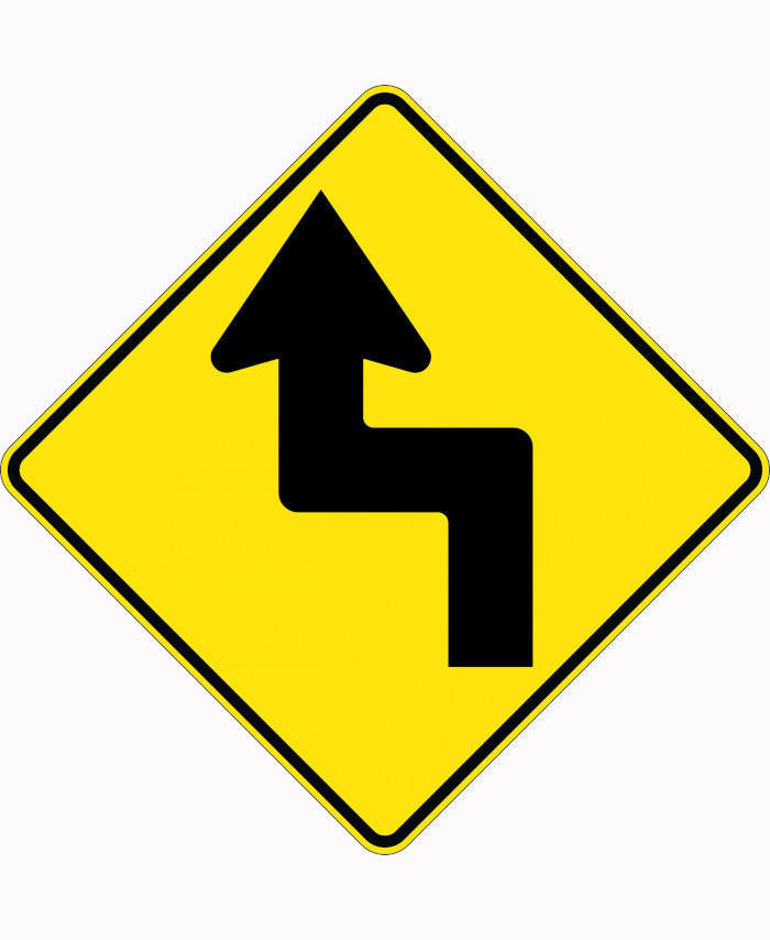 600x600mm - Aluminium - Class 1 Reflective - Reverse Turn Right Picto ...