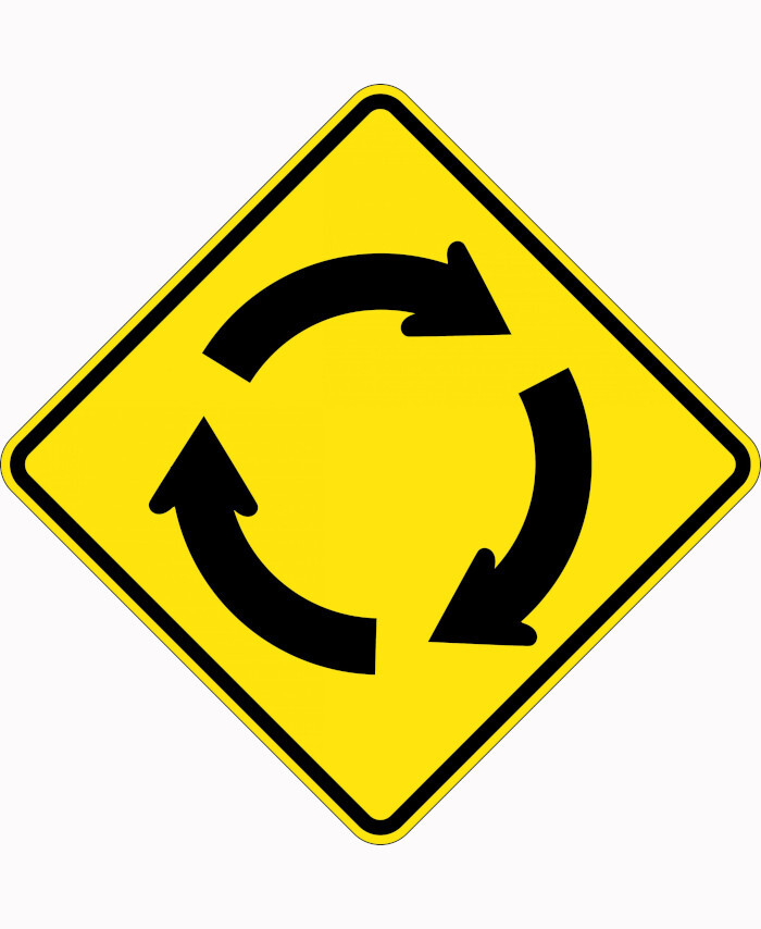 600x600mm - Aluminium - Class 1 Reflective - Roundabout Picto - Uniform ...